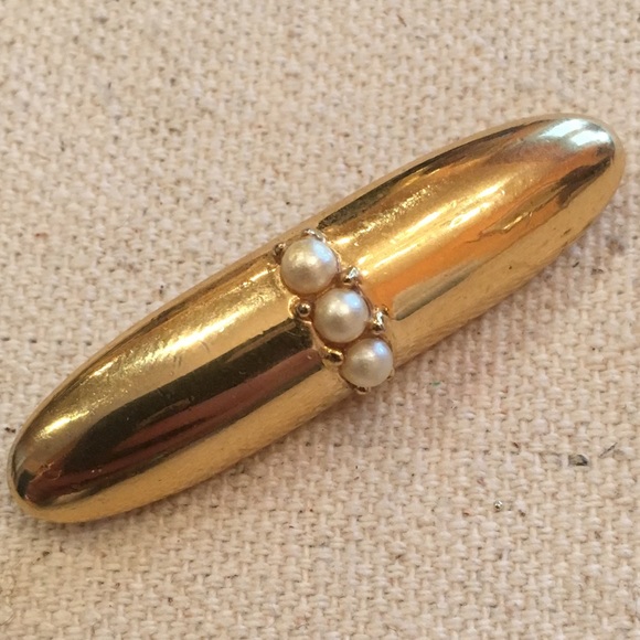 Trifari | Jewelry | Vintage Trifari Gold Pearl Bullet Brooch Pin | Poshmark